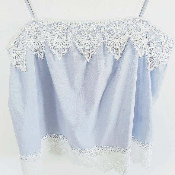 Express | Tops | Express Lace Trim Cotton Poplin Cami | Poshmark